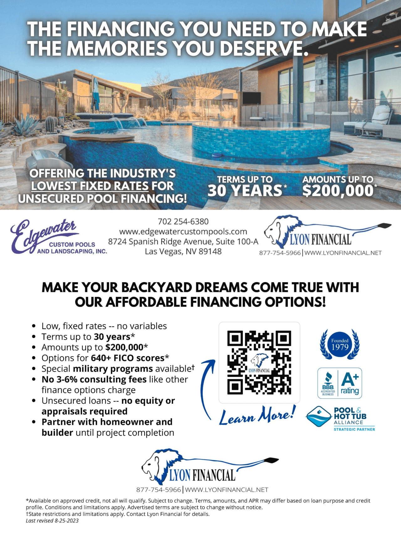 Pool Financing Options | Las Vegas Custom Pools