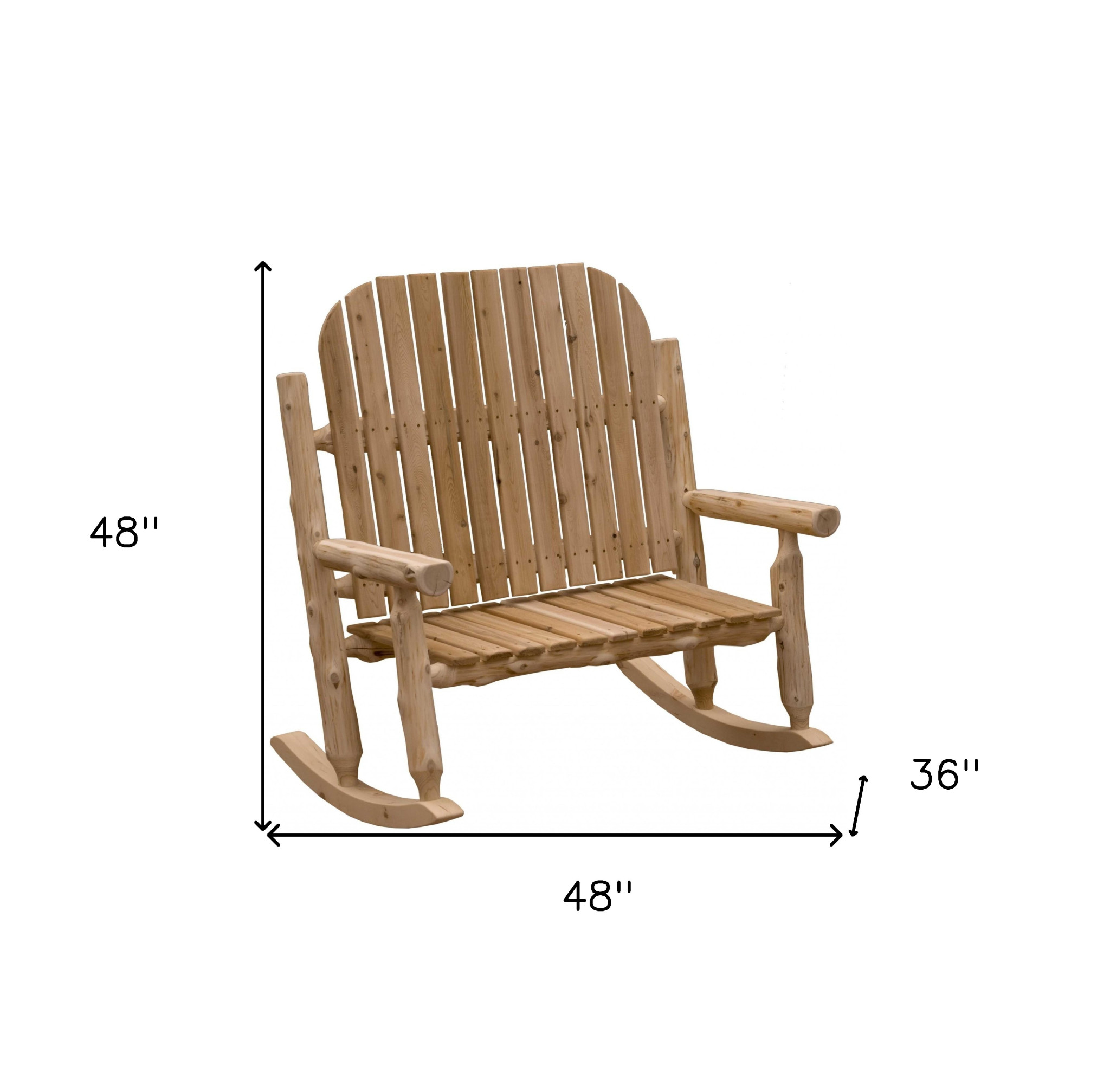 48" Natural Wood Indoor Outdoor Rocking Chair - Edgewater Pools - Las ...
