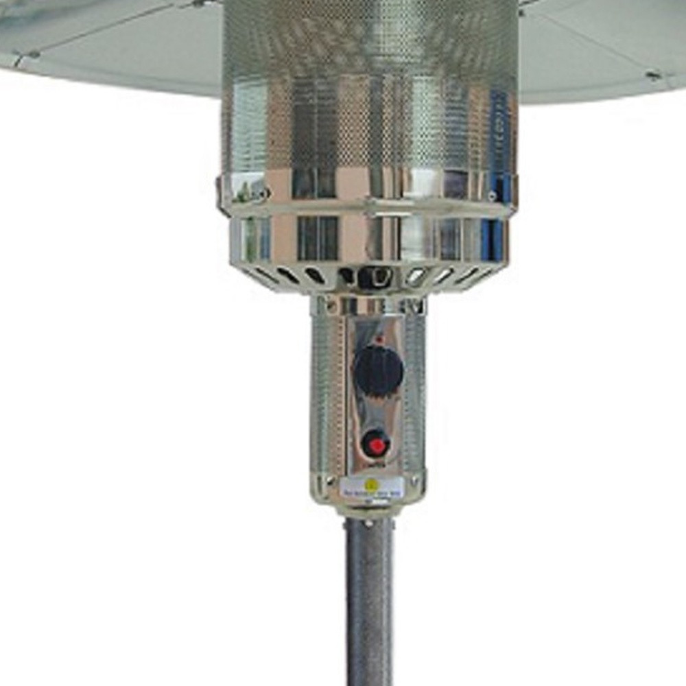 48000 BTU Silver Steel Propane Cylindrical Pole Standing Patio Heater ...