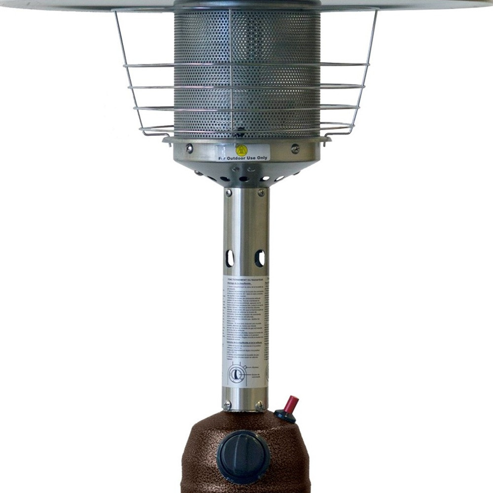 11000 BTU Bronze Steel Propane Cylindrical Pole Tabletop Patio Heater ...