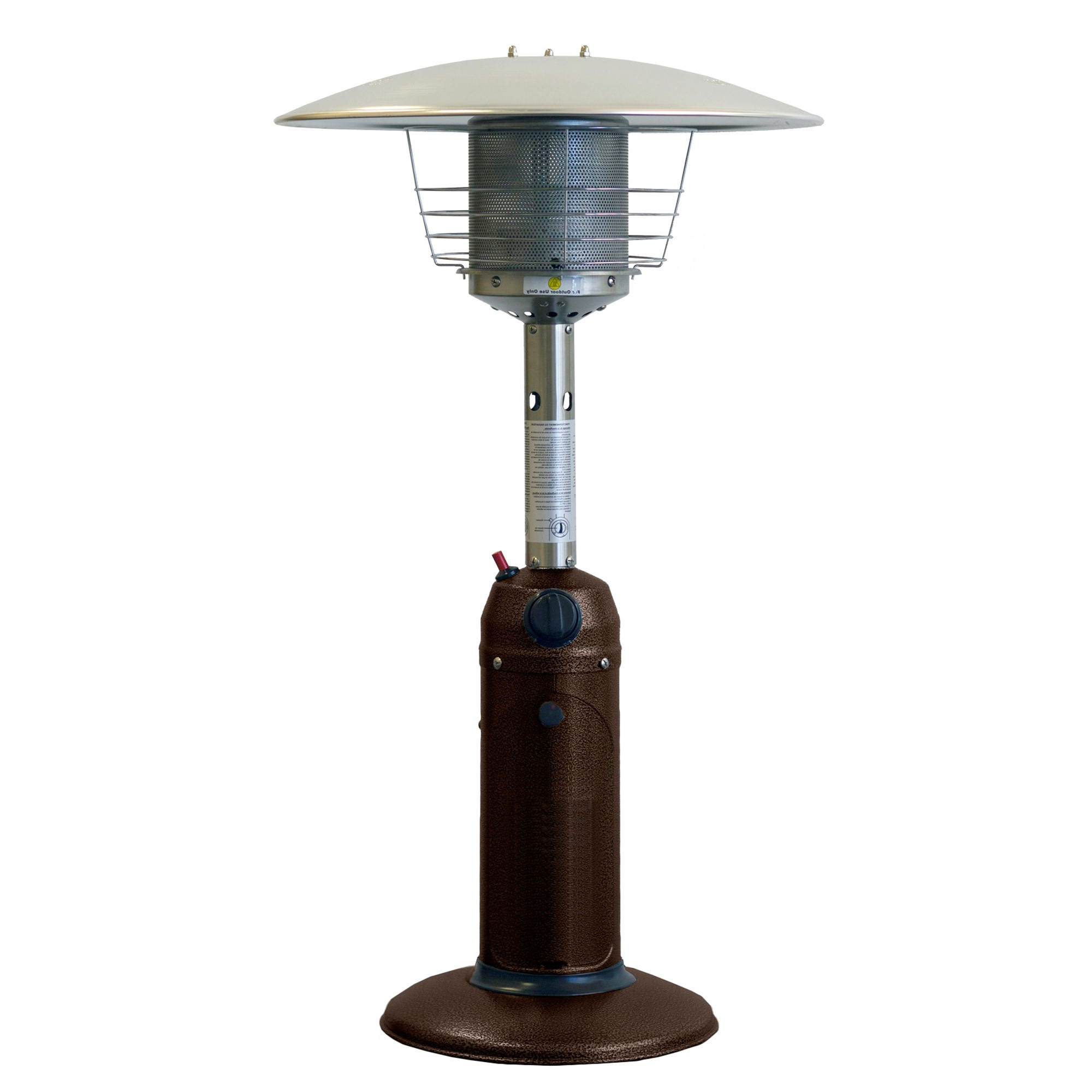 11000 BTU Bronze Steel Propane Cylindrical Pole Tabletop Patio Heater ...