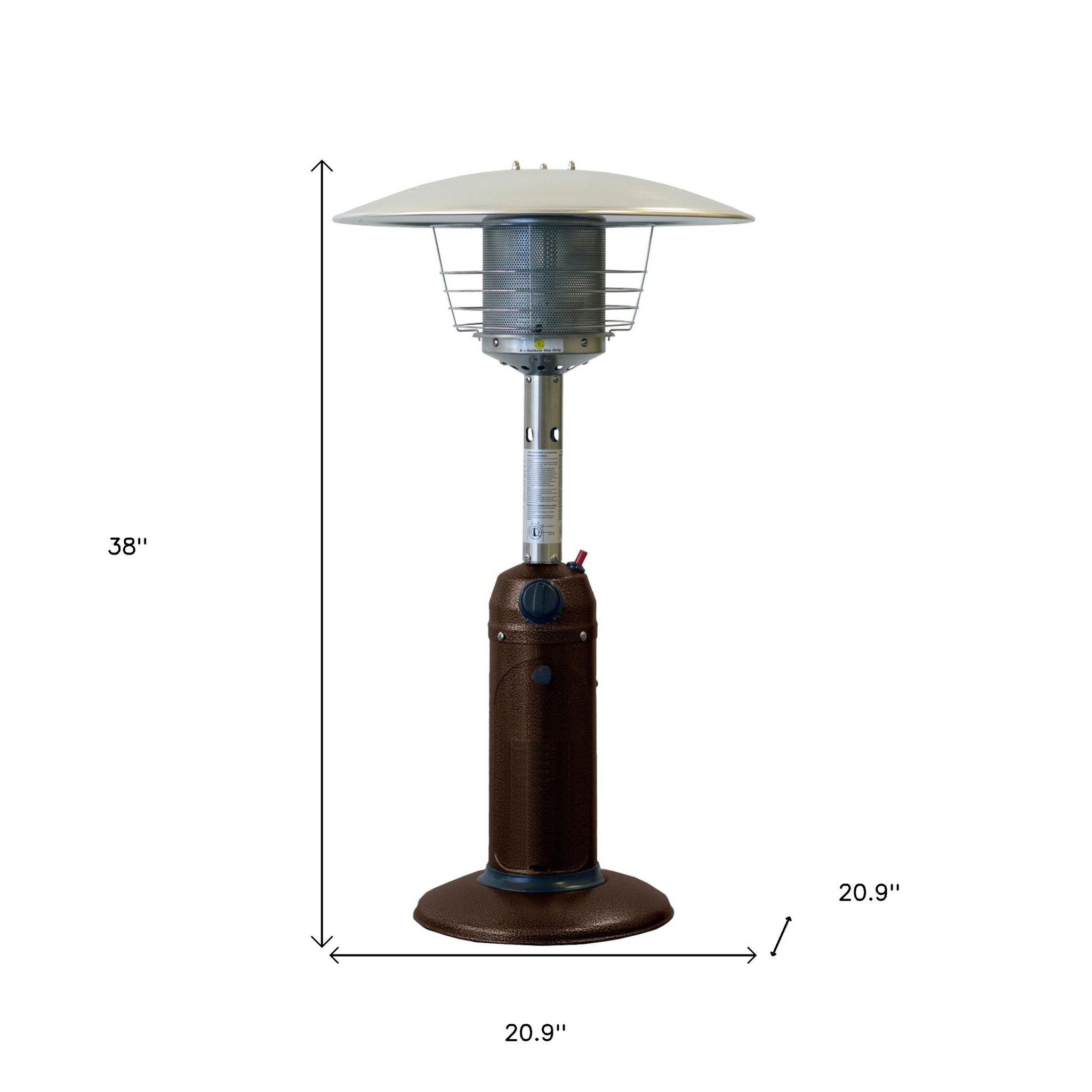 11000 BTU Bronze Steel Propane Cylindrical Pole Tabletop Patio Heater ...