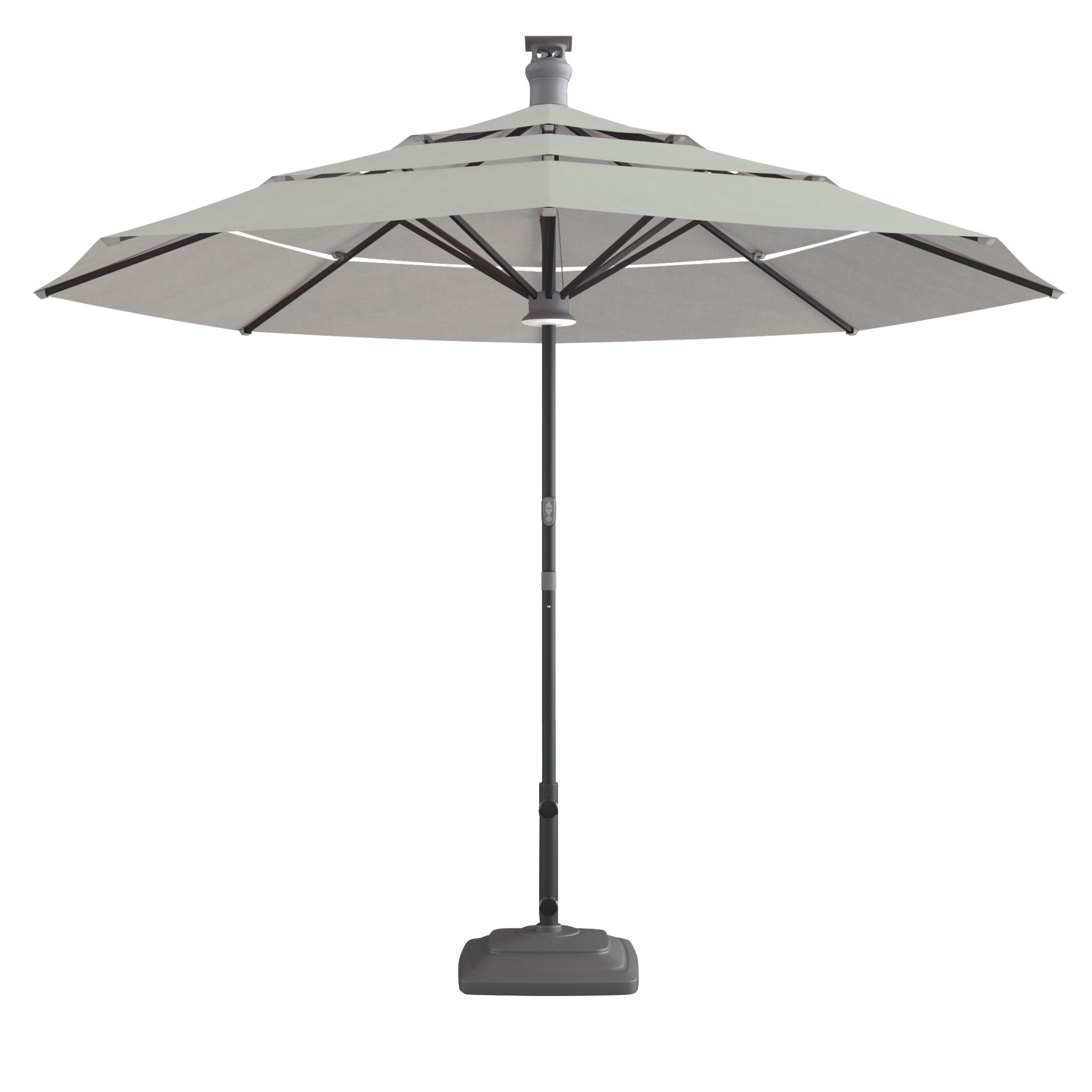 11' Color Sunbrella Octagonal Lighted Market Smart Patio Umbrella ...