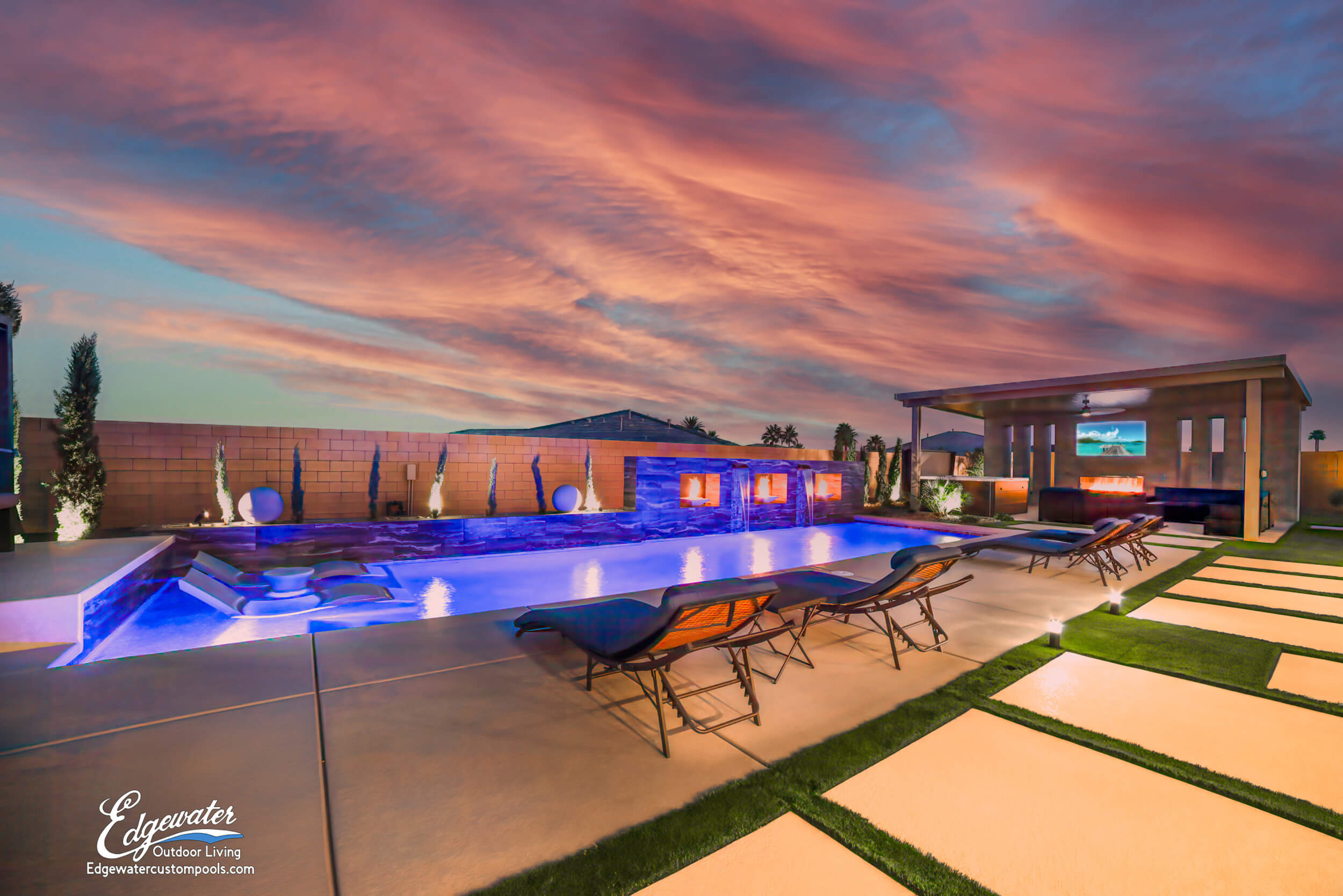Outdoor Kitchens, BBQ, and TV Walls - Edgewater Pools - Las Vegas ...